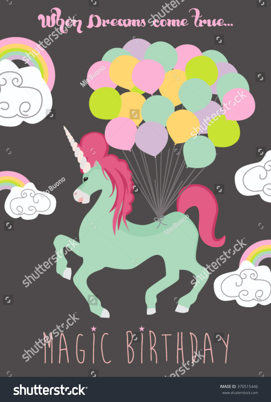 Magic Birthday Card Stock Vector (Royalty Free) 370515446 | Shutterstock
