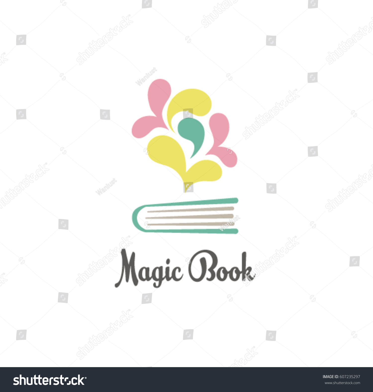 Magic Book Template Logo Bookstore Creative Stock Vector (Royalty Free ...
