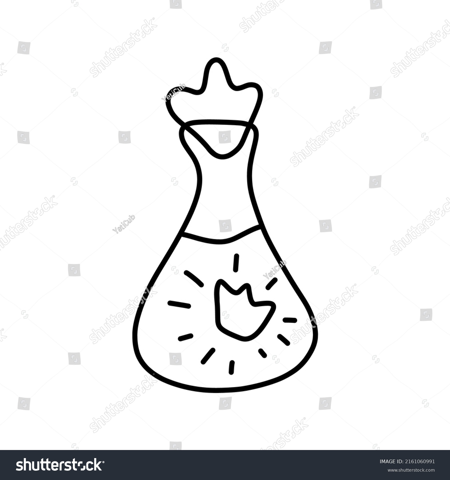 Magic Bottle Doodle Illustration Black Outline Stock Vector (Royalty ...