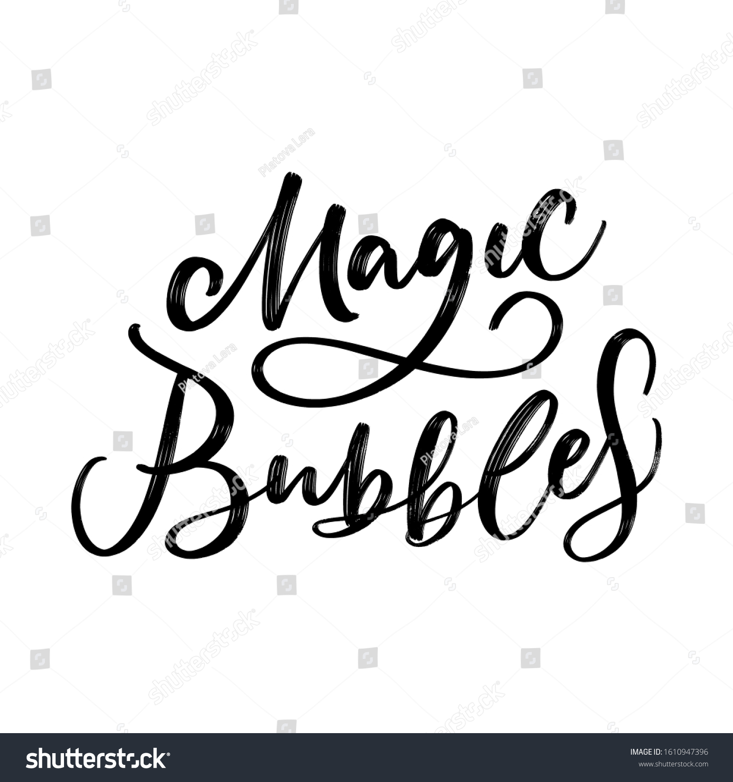 Magic Bubbles Vector Hand Lettering Typography: vector de stock (libre ...