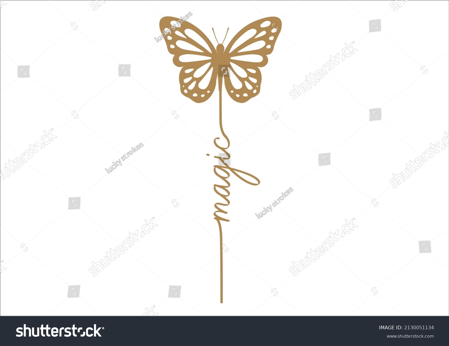 Magic Butterfly Design Hand Drawn Design Stock Vector (Royalty Free ...