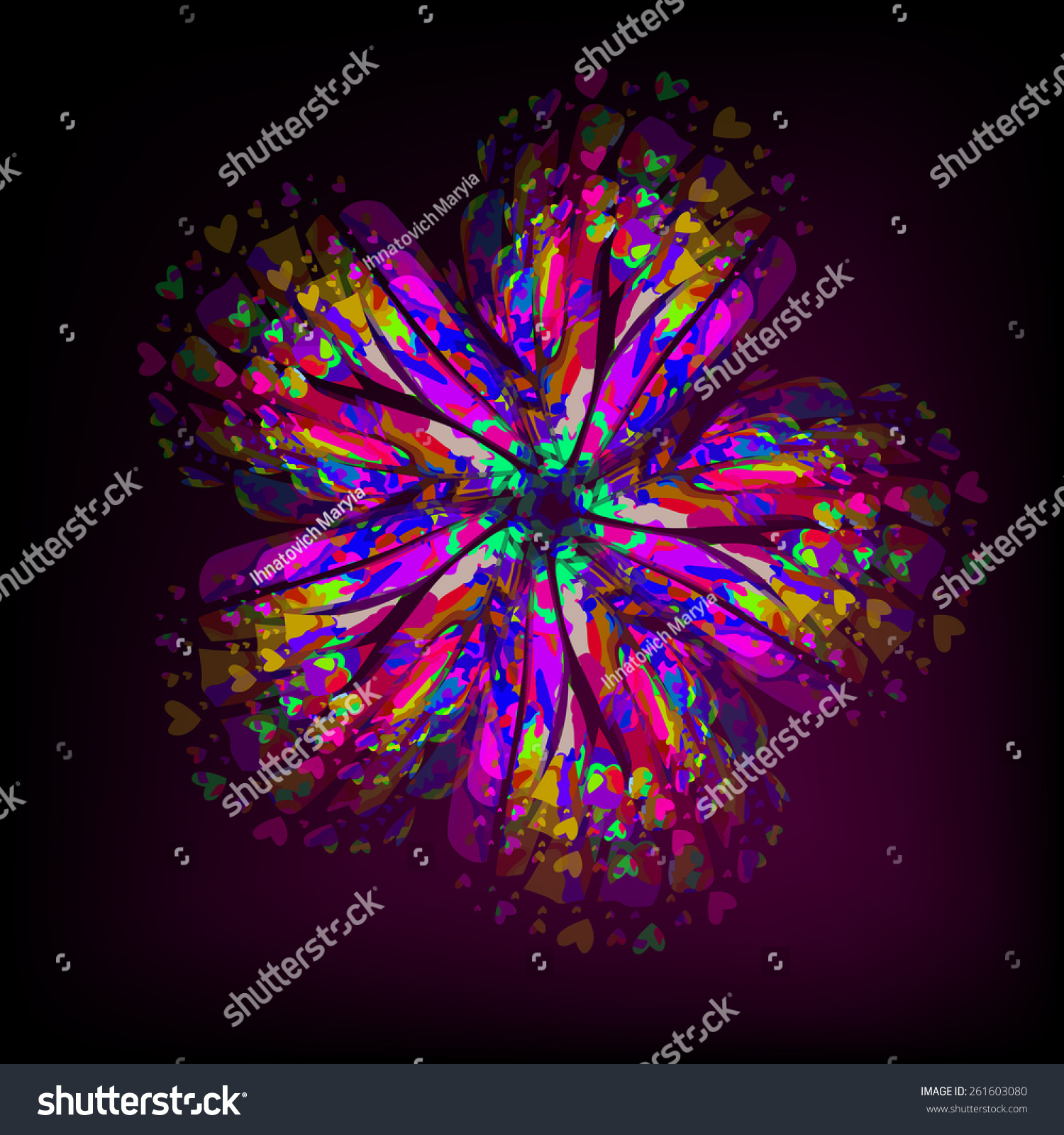 Magic Colorful Flower Vector Stock Vector (Royalty Free) 261603080 ...