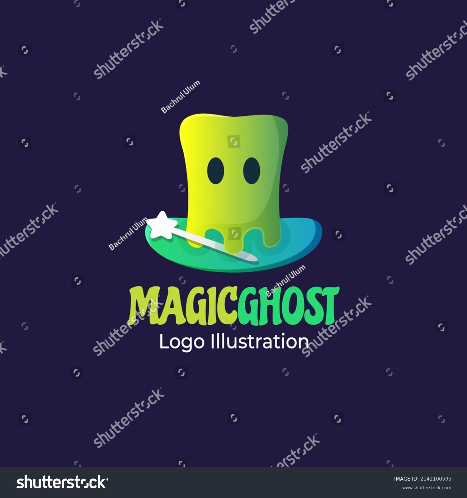 Magic Ghost Logo Gradient Style Stock Vector (Royalty Free) 2142100595 ...