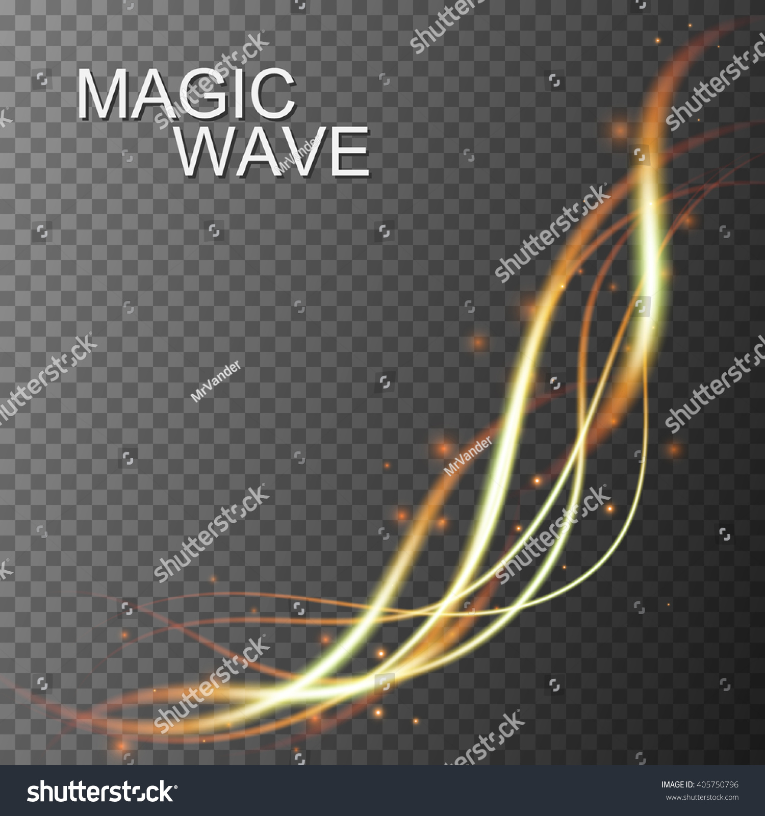 Magic Glowing Wave On Transparent Background: стоковая векторная ...