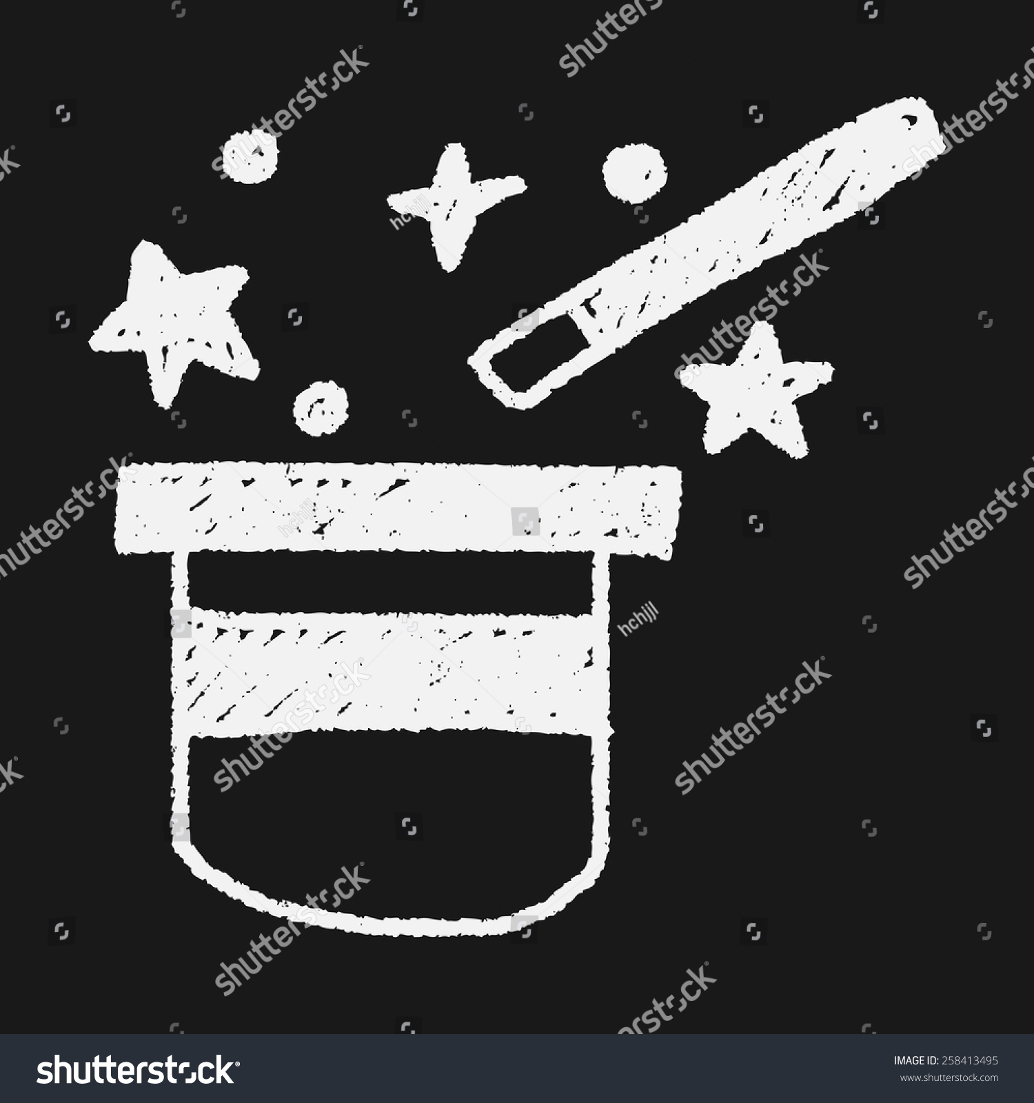 Magic Hat Doodle Drawing Stock Vector (Royalty Free) 258413495