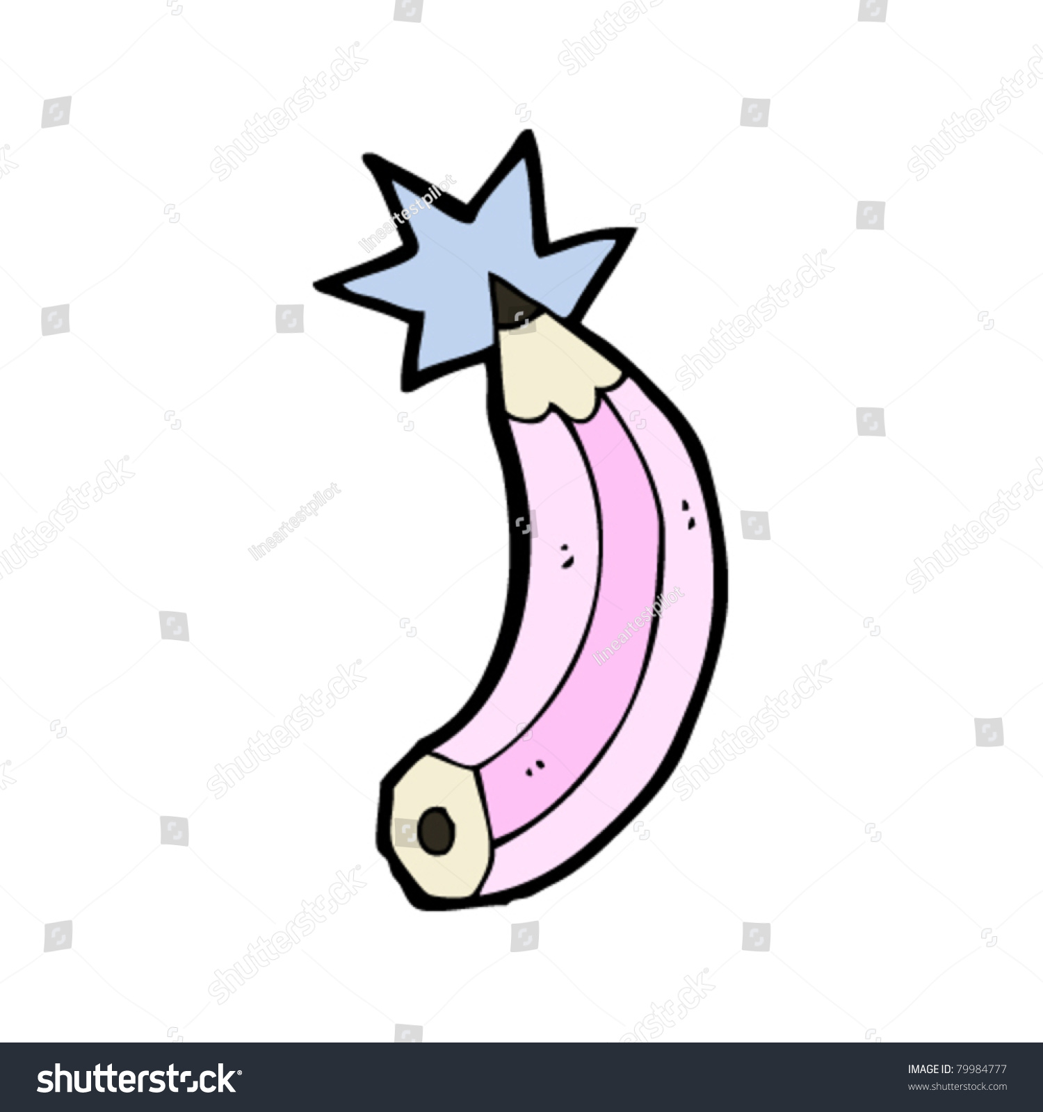 Magic Pink Pencil Cartoon Stock Vector (Royalty Free) 79984777