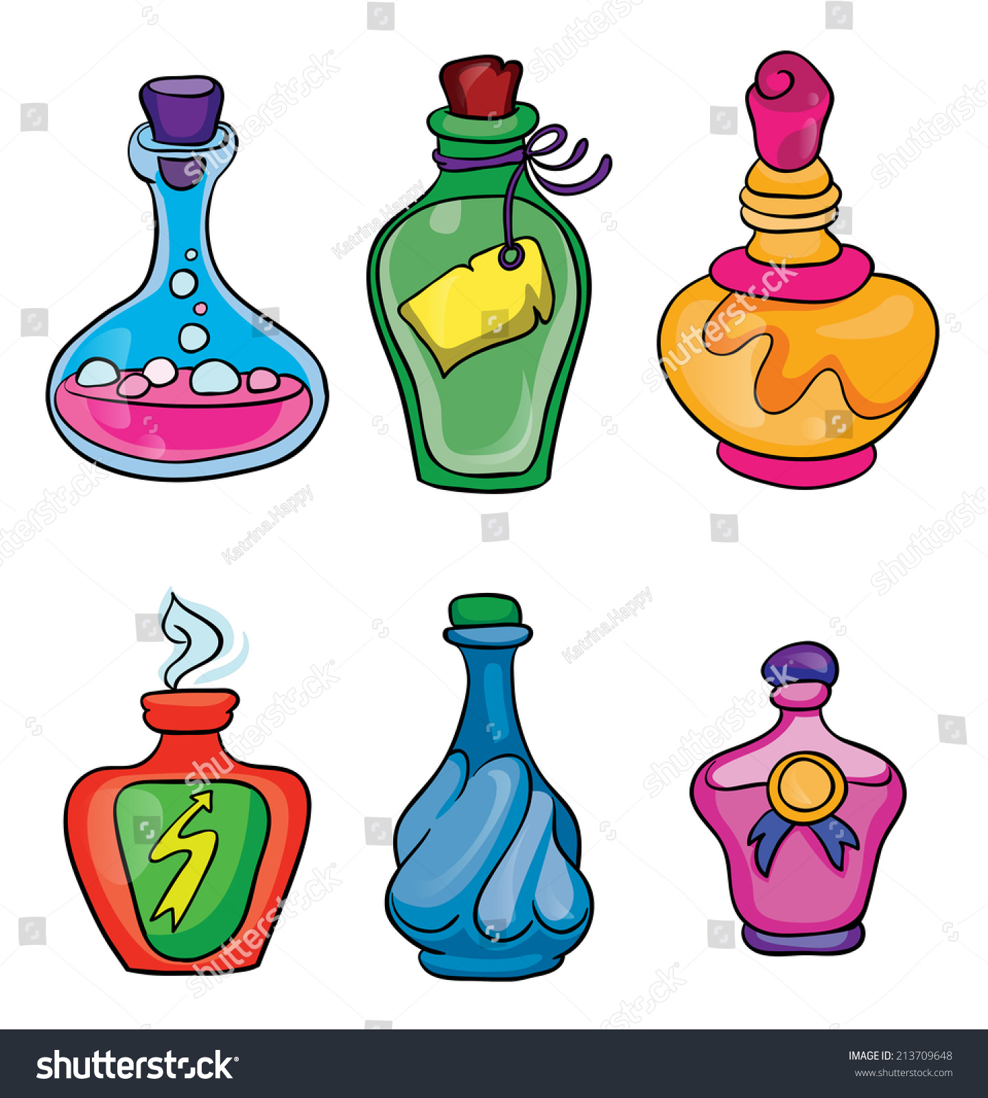 Magic Potions Set Vector Illustration On Stock Vector (Royalty Free ...