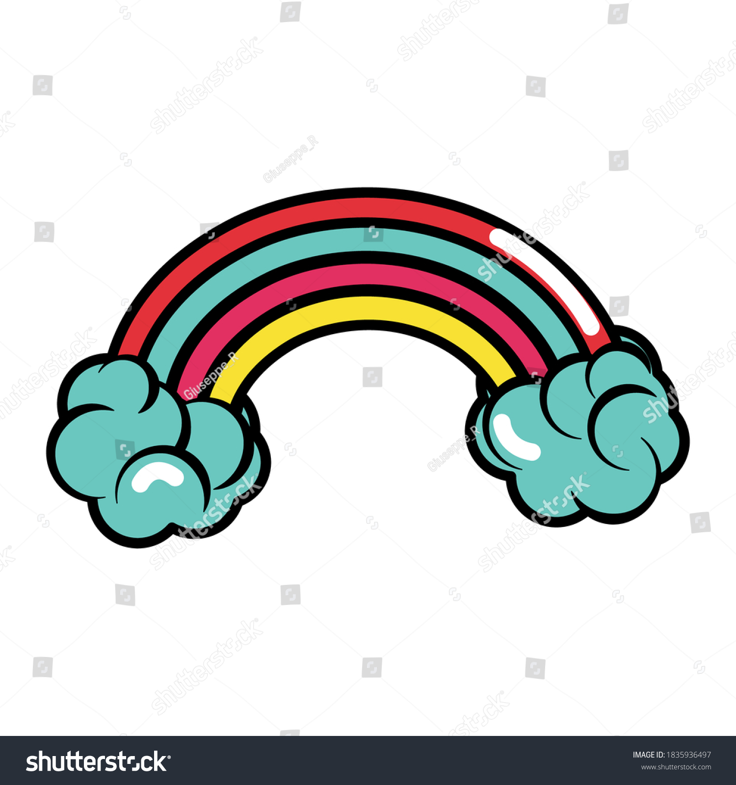 Magic Rainbow Pop Art Comic Style Stock Vector (Royalty Free) 1835936497