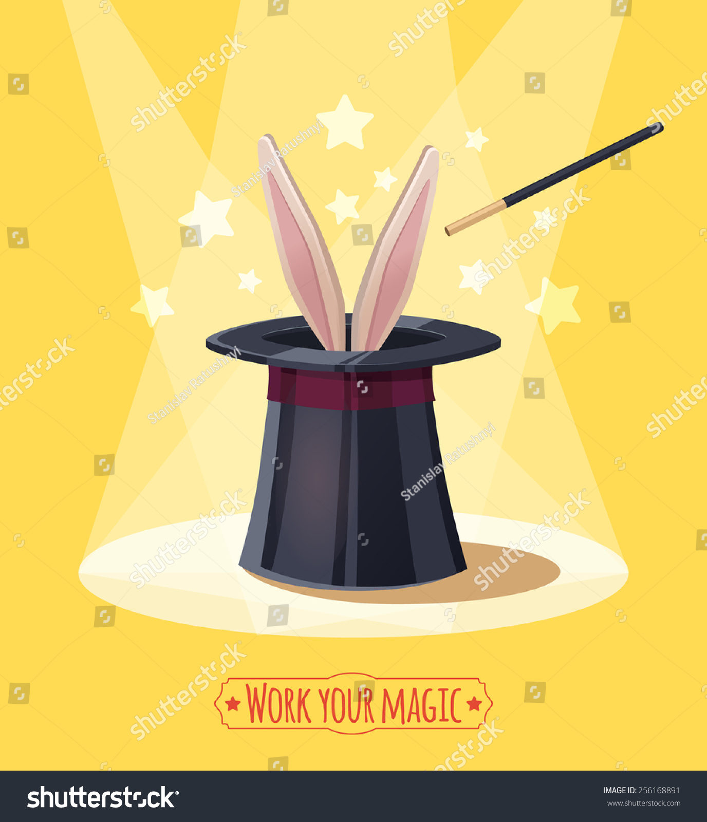 Magic Top Hat Rabbit Vector Illustration Stock Vector (Royalty Free ...