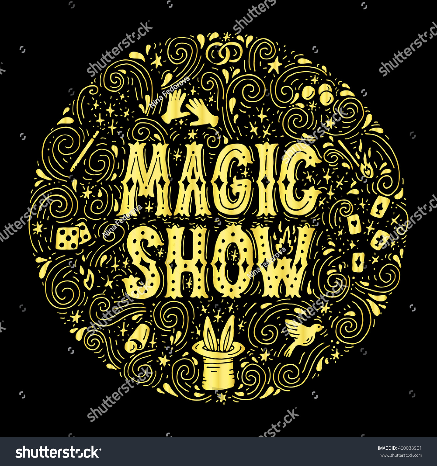 Magic Trick Performance Circus Show Concept Stock Vector (Royalty Free ...