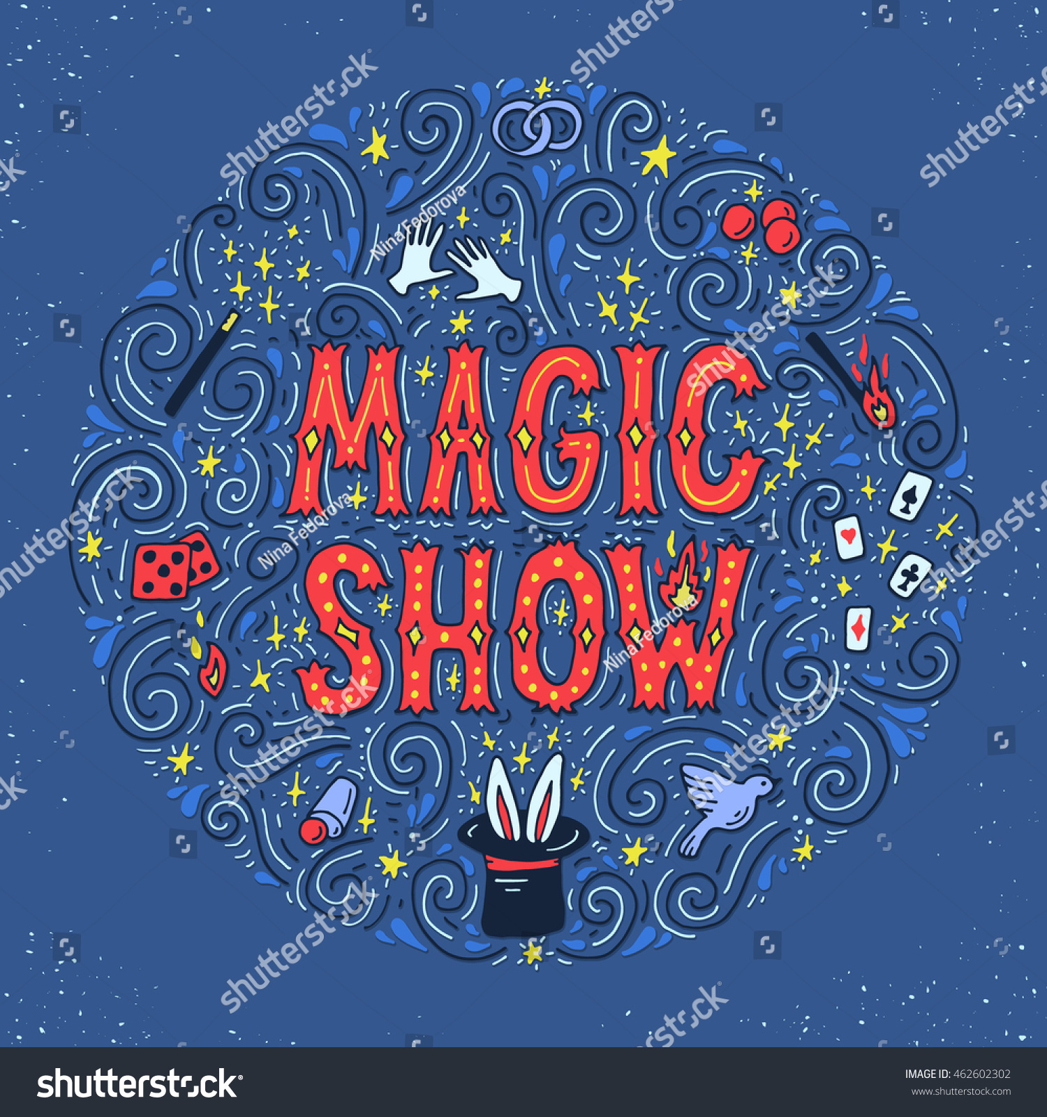 Magic Trick Performance Circus Show Concept Stock Vector (Royalty Free ...