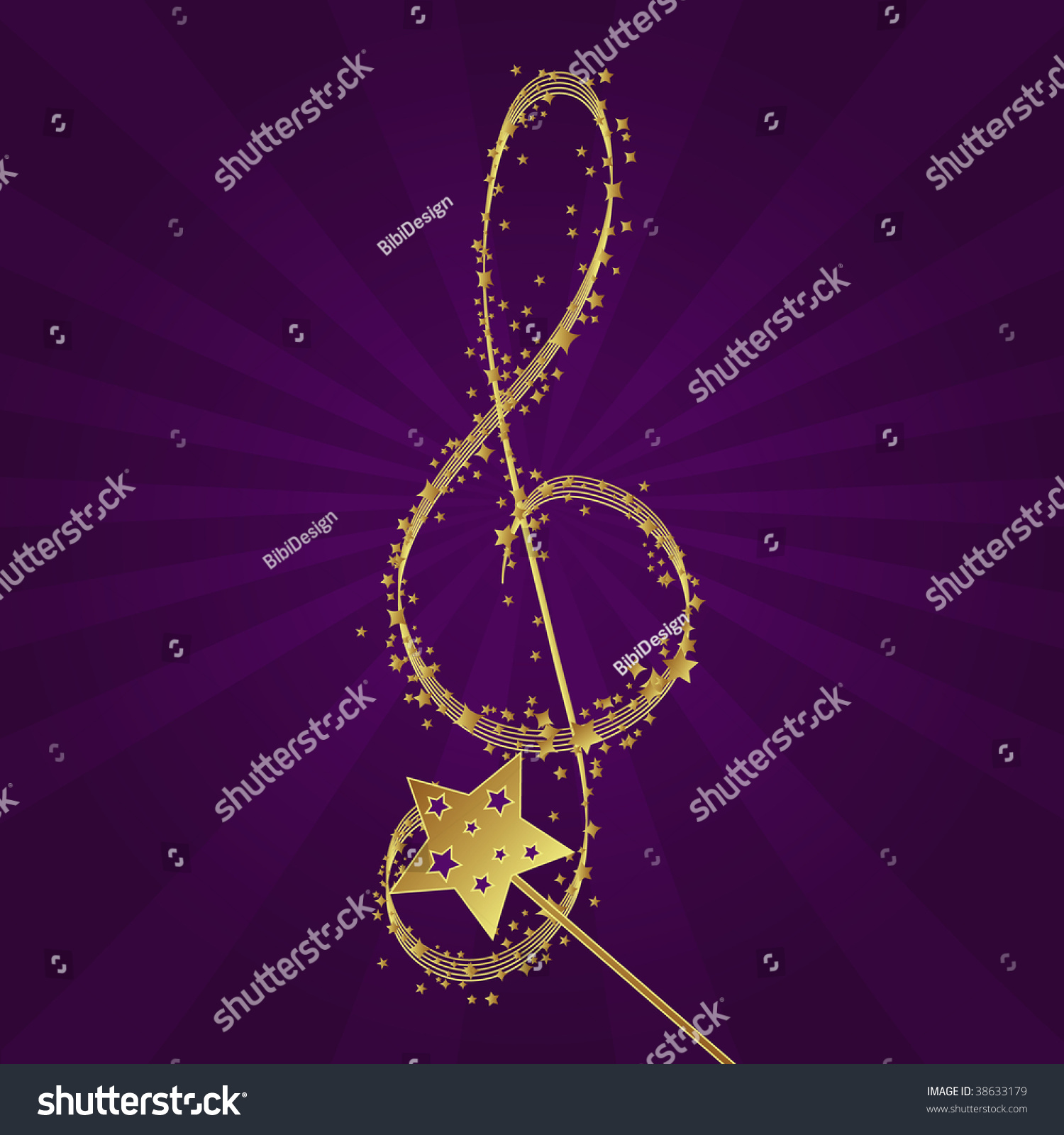 Magic Wand Forming Treble Clef Stock Vector (Royalty Free) 38633179