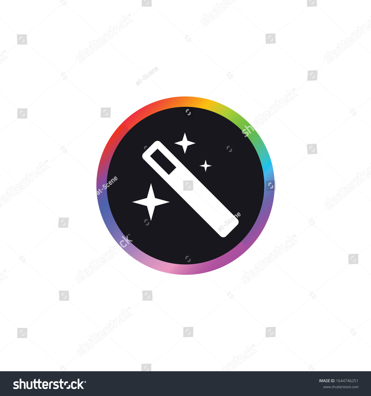 Magic Wand Modern Button Icon Stock Vector (Royalty Free) 1644746251 ...