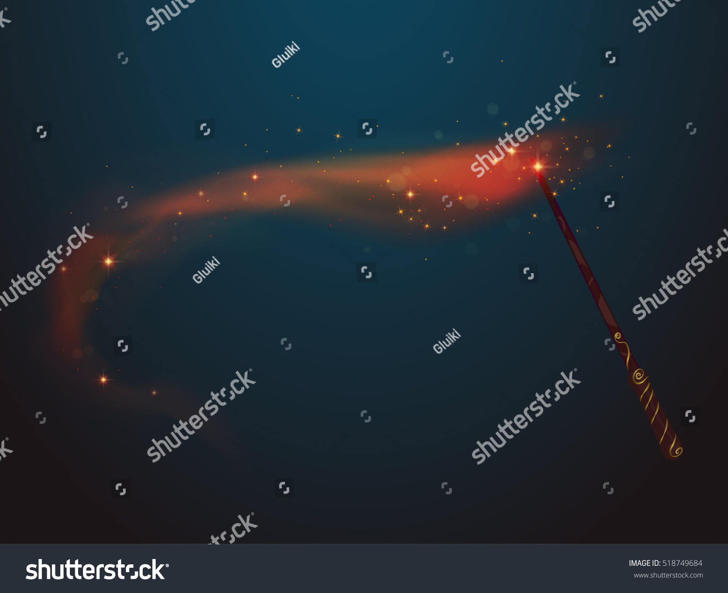 Magic Wand Set Magical Objects Collection Stock Vector (Royalty Free ...