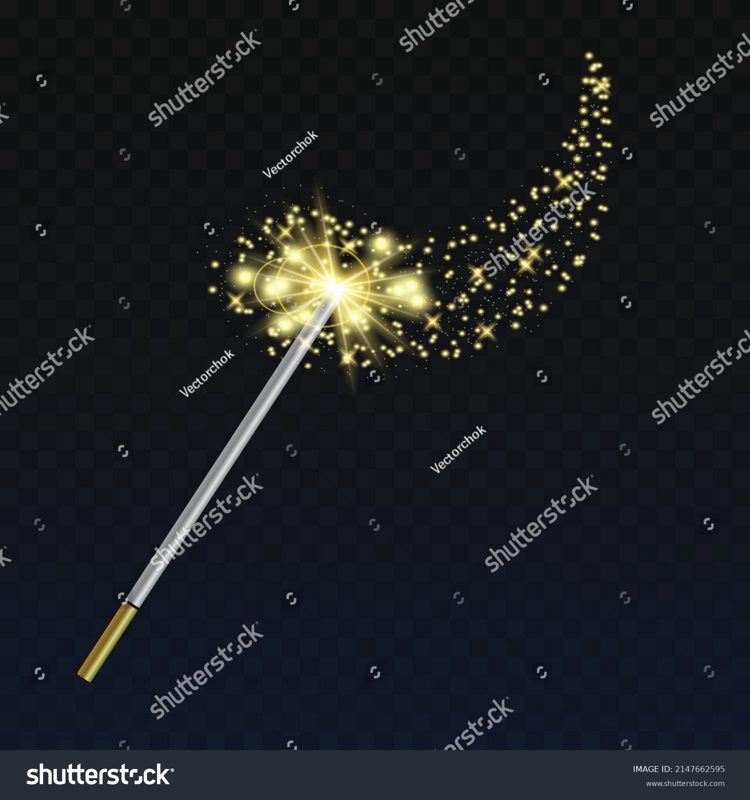 Magic Wand Light Effect Dust Vector Stock Vector (Royalty Free ...