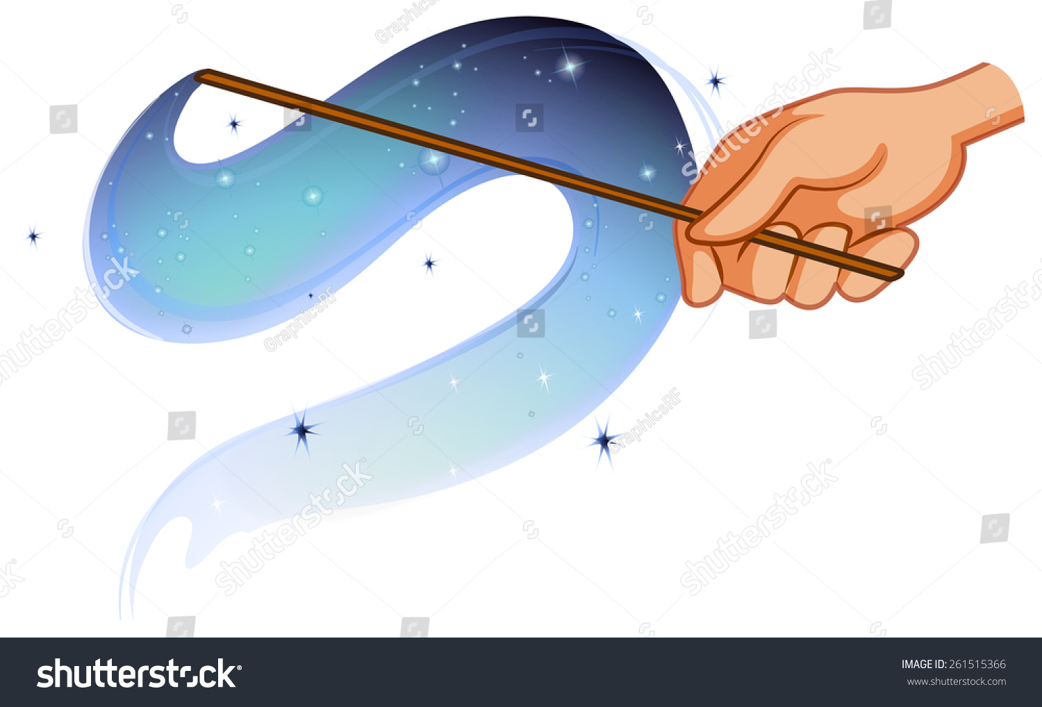 Magic Wand Shiny Waves Stock Vector (Royalty Free) 261515366
