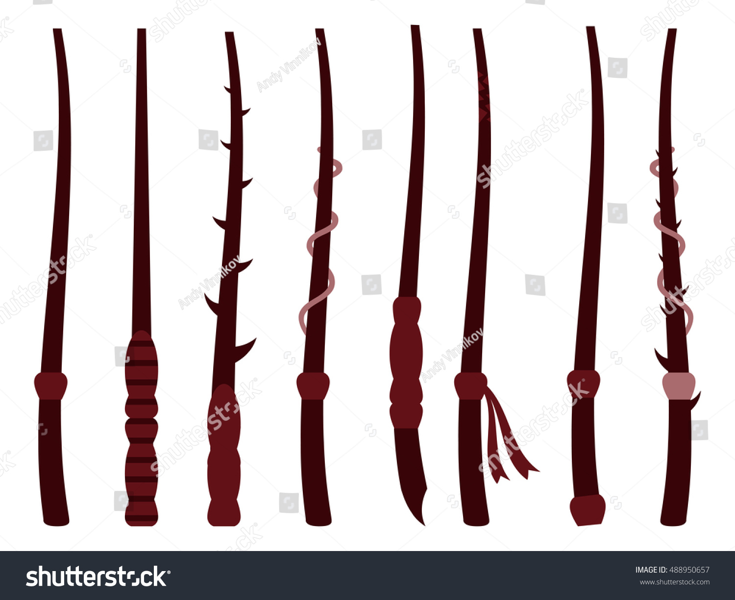 Magic Wands Magic Magical Objects Wizard Stock Vector (Royalty Free ...