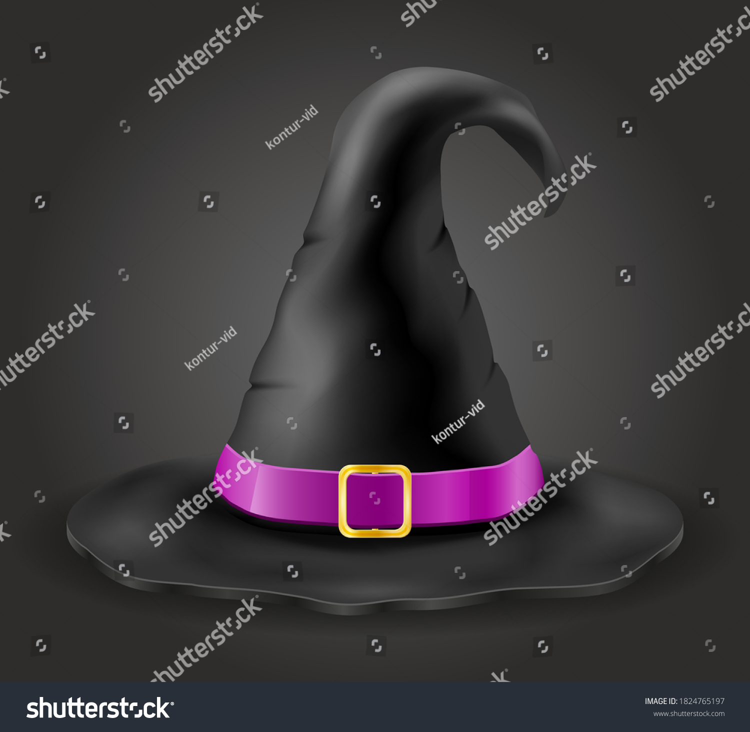 Magic Witch Hat Vector Illustration Isolated: เวกเตอร์สต็อก (ปลอดค่า ...