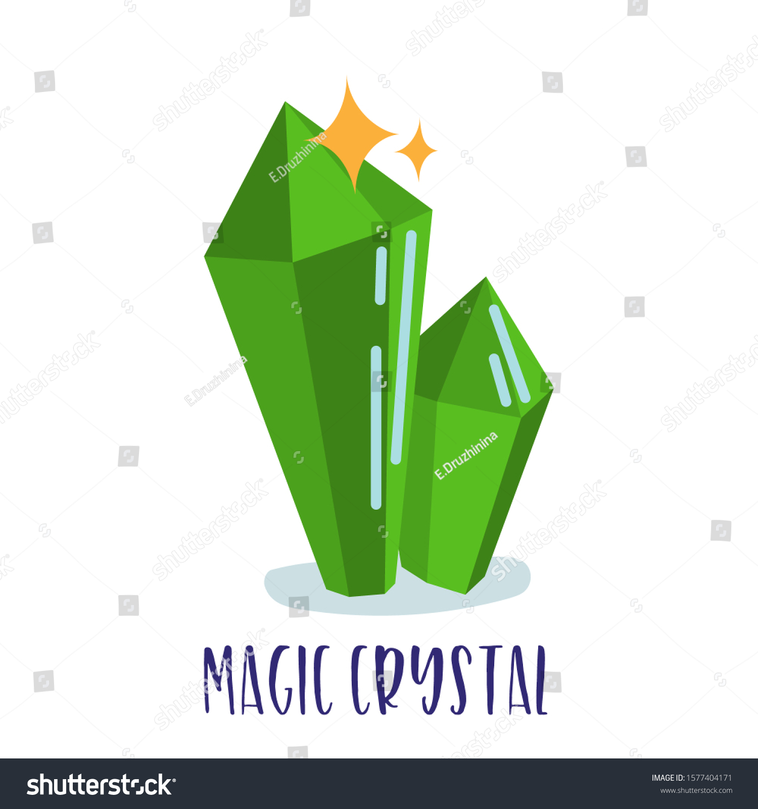 Magic Witchcraft Element Green Magic Crystal Stock Vector (Royalty Free ...