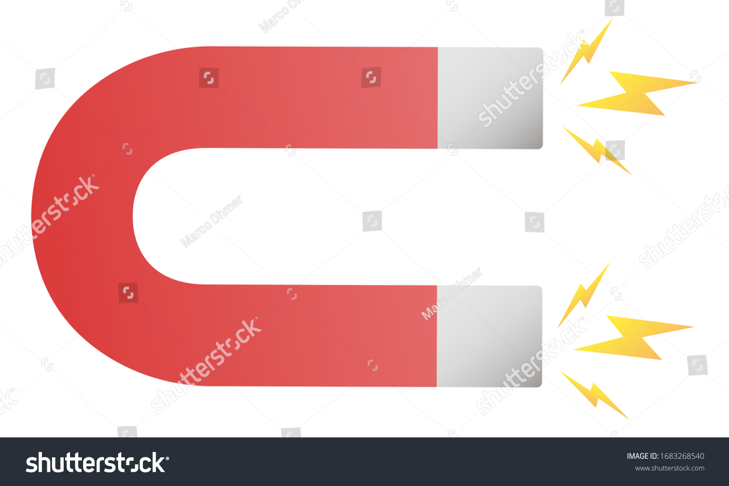 Magnet Element Yellow Lightning Stock Vector (Royalty Free) 1683268540