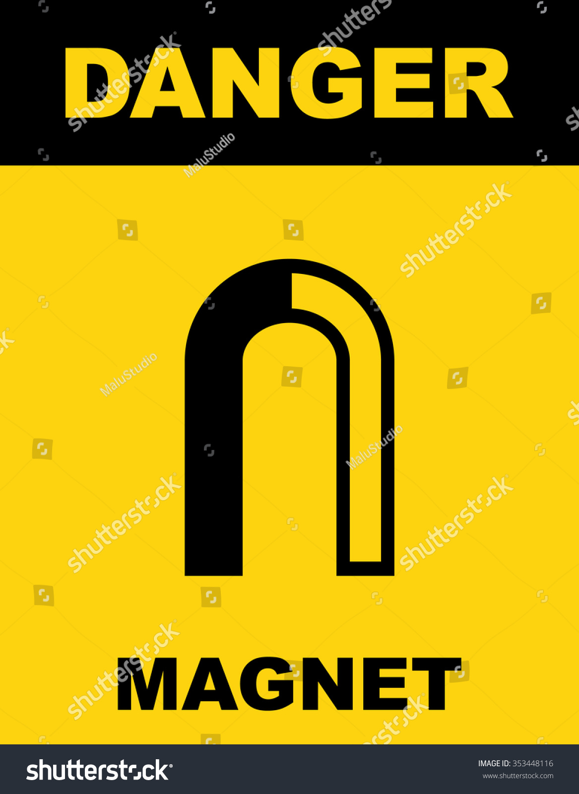 Magnet Hazard Warning Sign Vector Illustration: vector de stock (libre ...