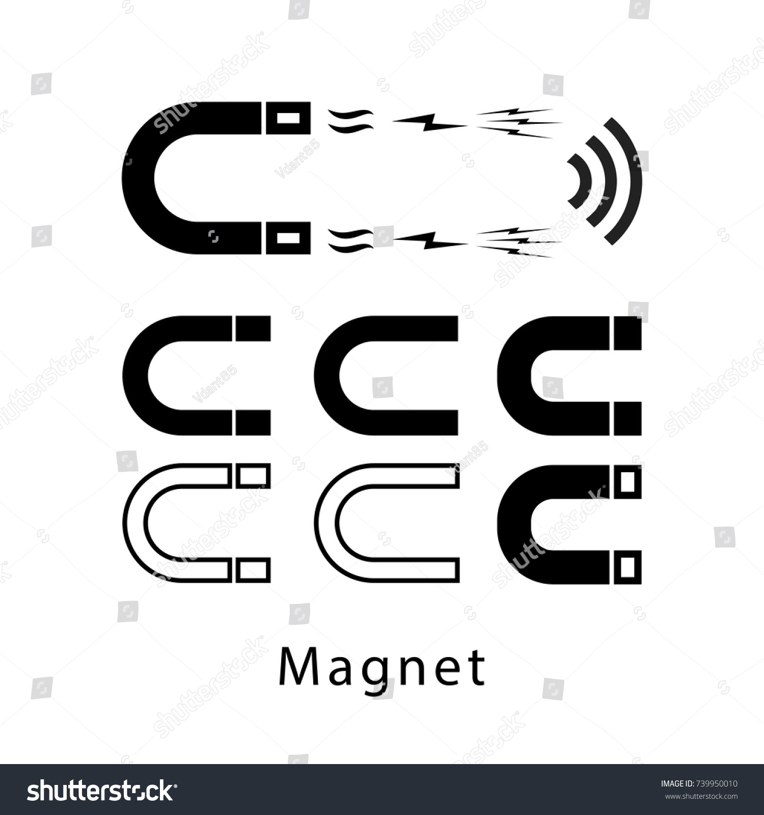 Magnet Icon Set Vector Illustration Stock Vector (Royalty Free ...