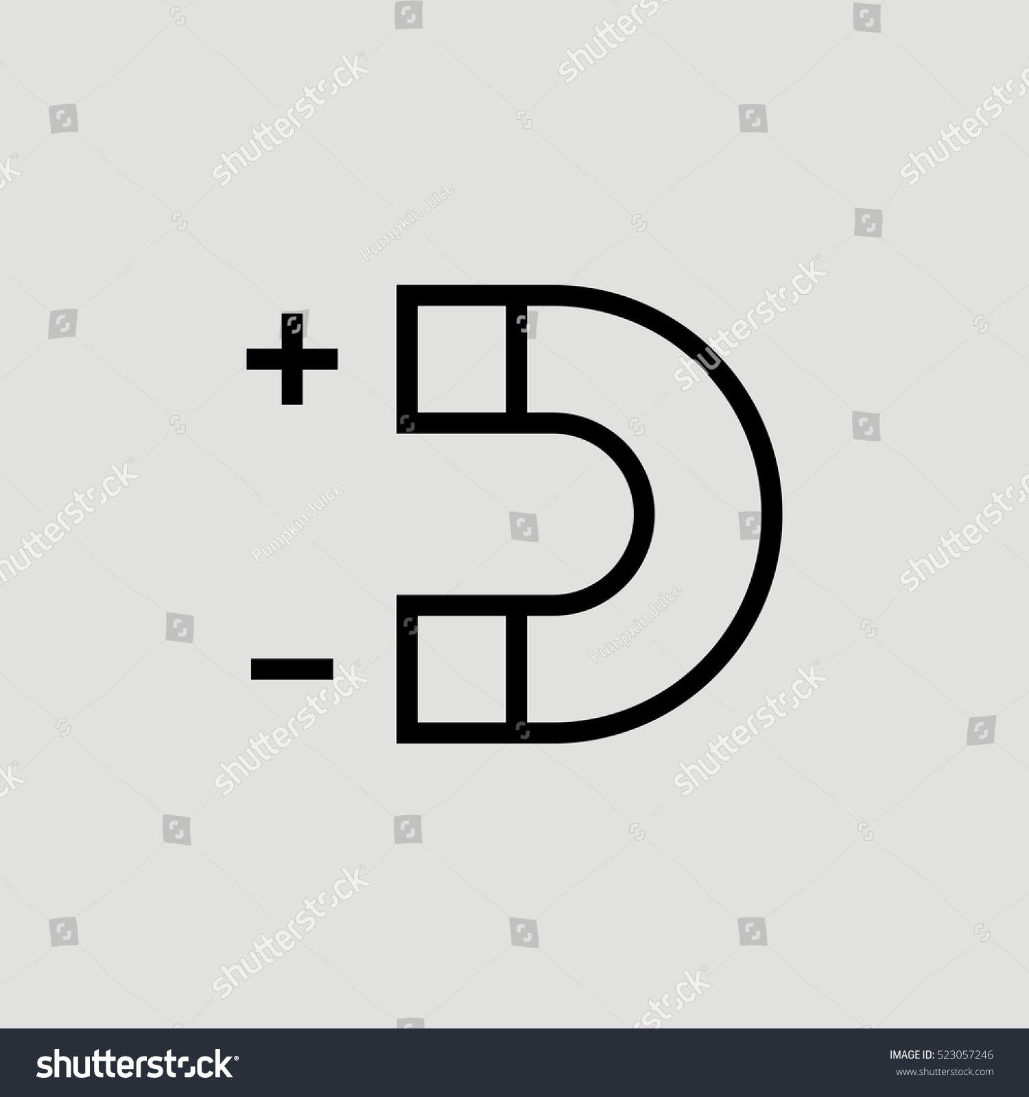 Magnet Outline Vector Icon Stock Vector (Royalty Free) 523057246 ...