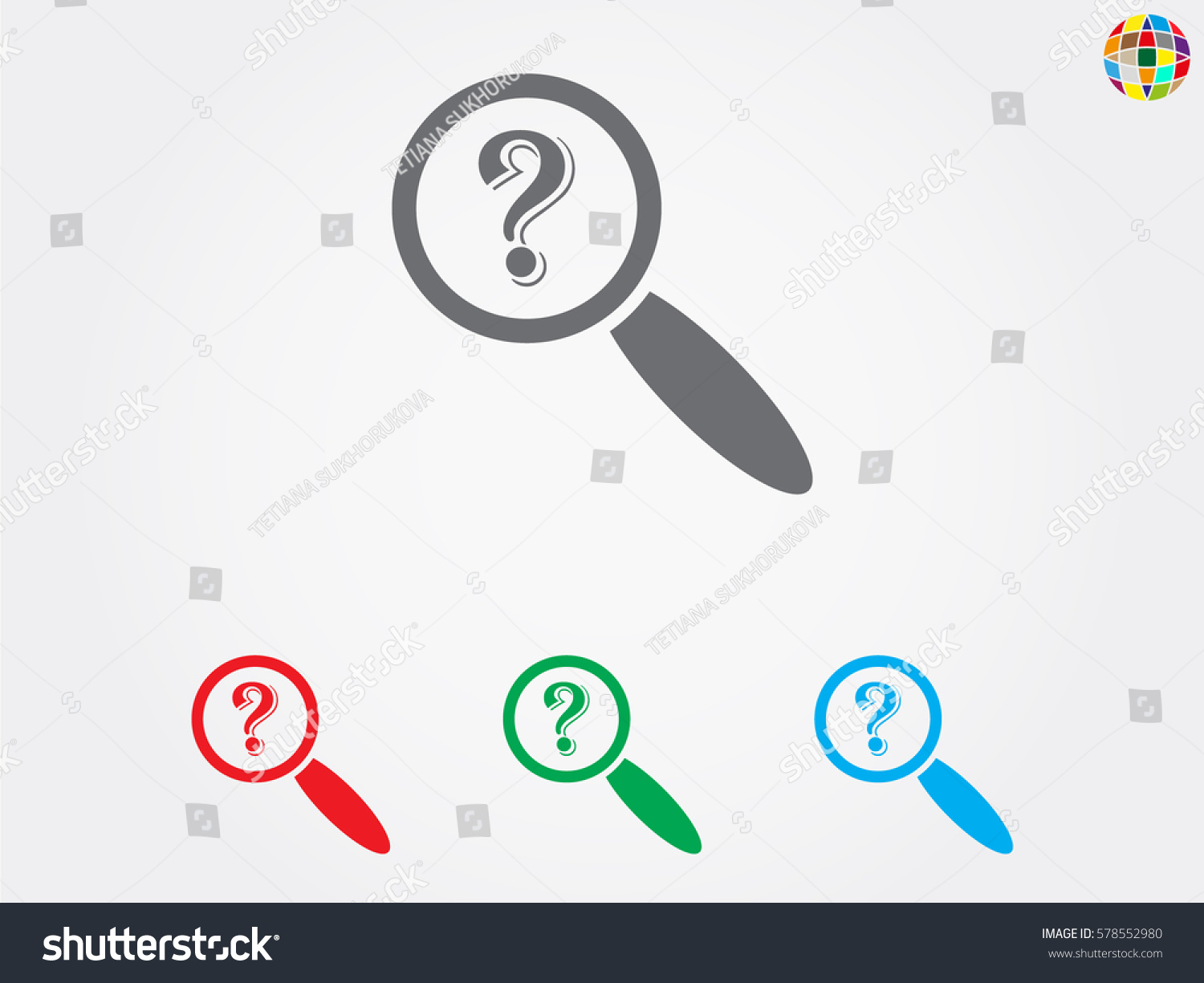 Magnifier Question Mark Icon Vector Illustration Stock Vector (Royalty ...