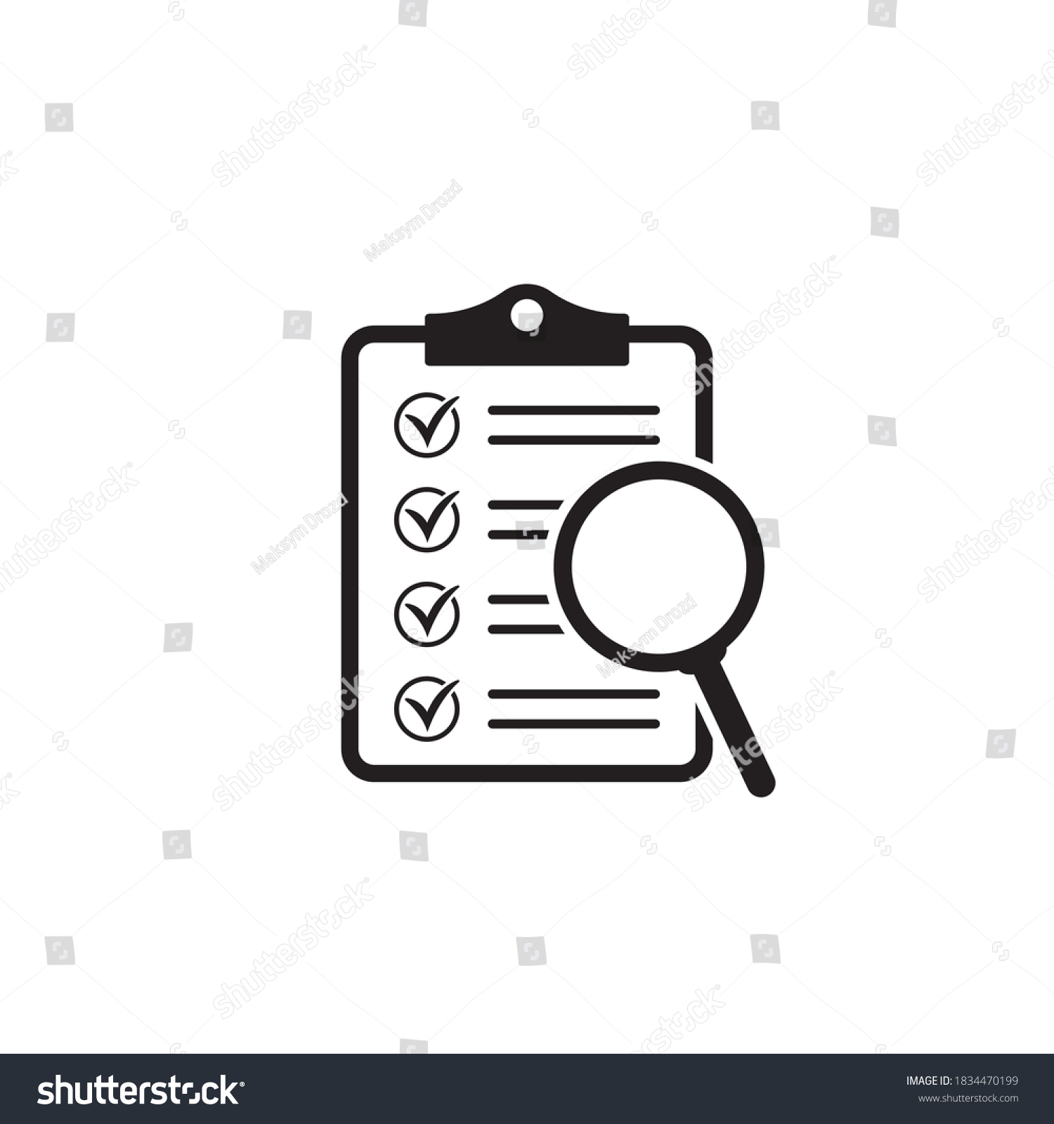 Magnifier Assessment Checklist Icon Isolated Vector Stock Vector ... Magnifier Assessment Checklist Icon Isolated Vector Stock Vector ...