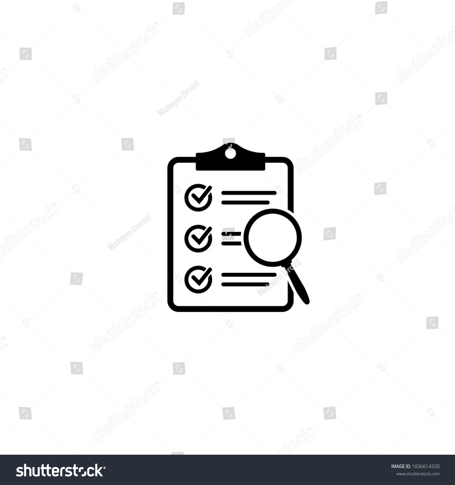 Magnifier Assessment Checklist Icon Isolated Vector Stock Vector ...