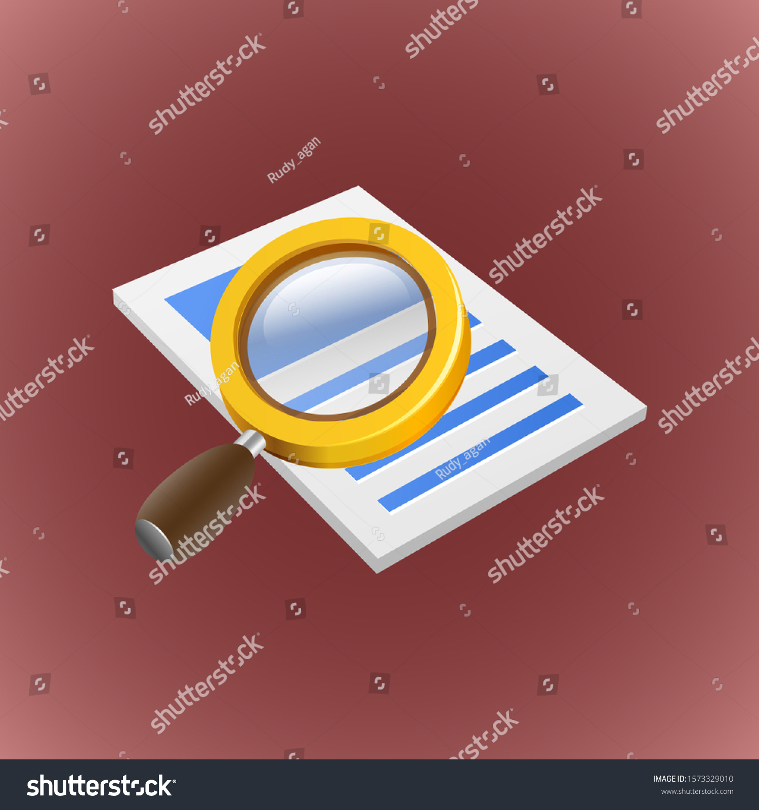 Magnifying Document Vector Isolated Design Stock Vector (Royalty Free ...