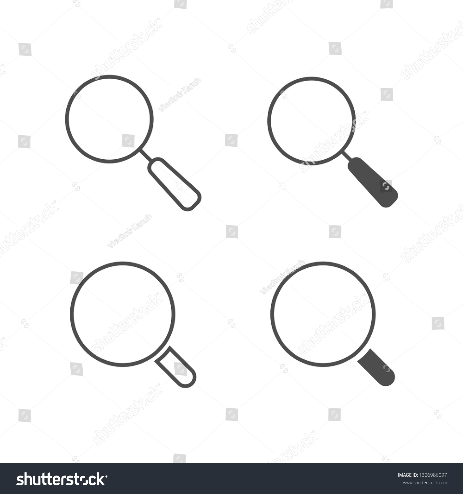 Magnifying Glass Icon Set Vector Eps Stock Vector (Royalty Free ...