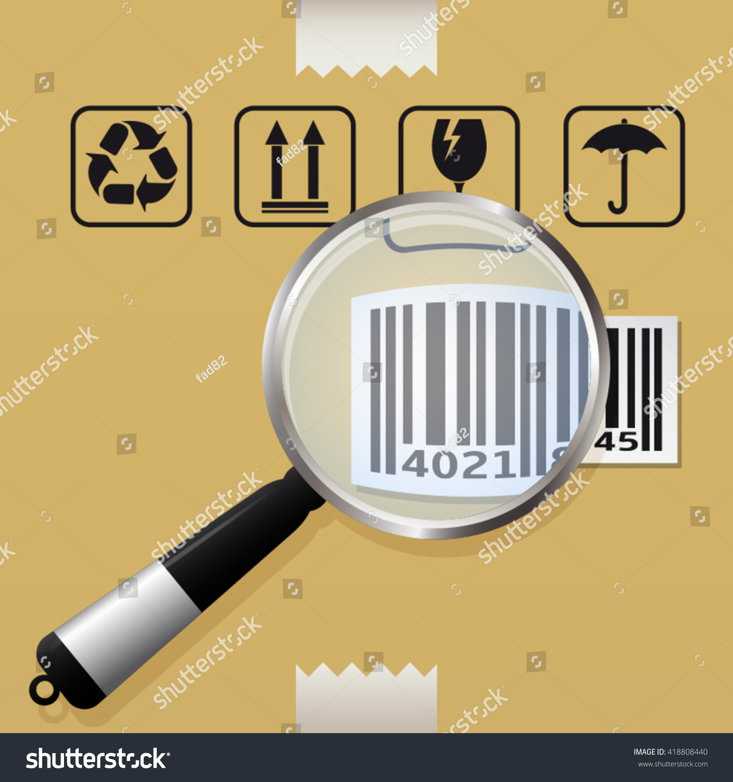 Magnifying Glass Scanning Barcode: vector de stock (libre de regalías ...