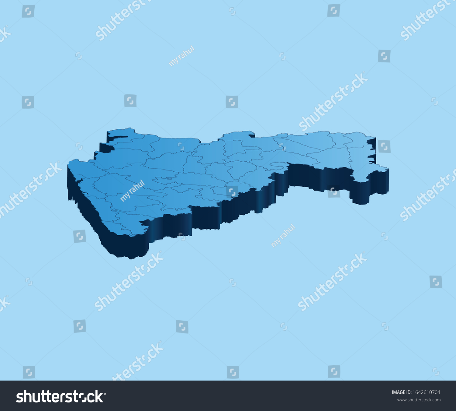 Maharashtra Map 3d Illustration Vector Stock Vector (Royalty Free ...