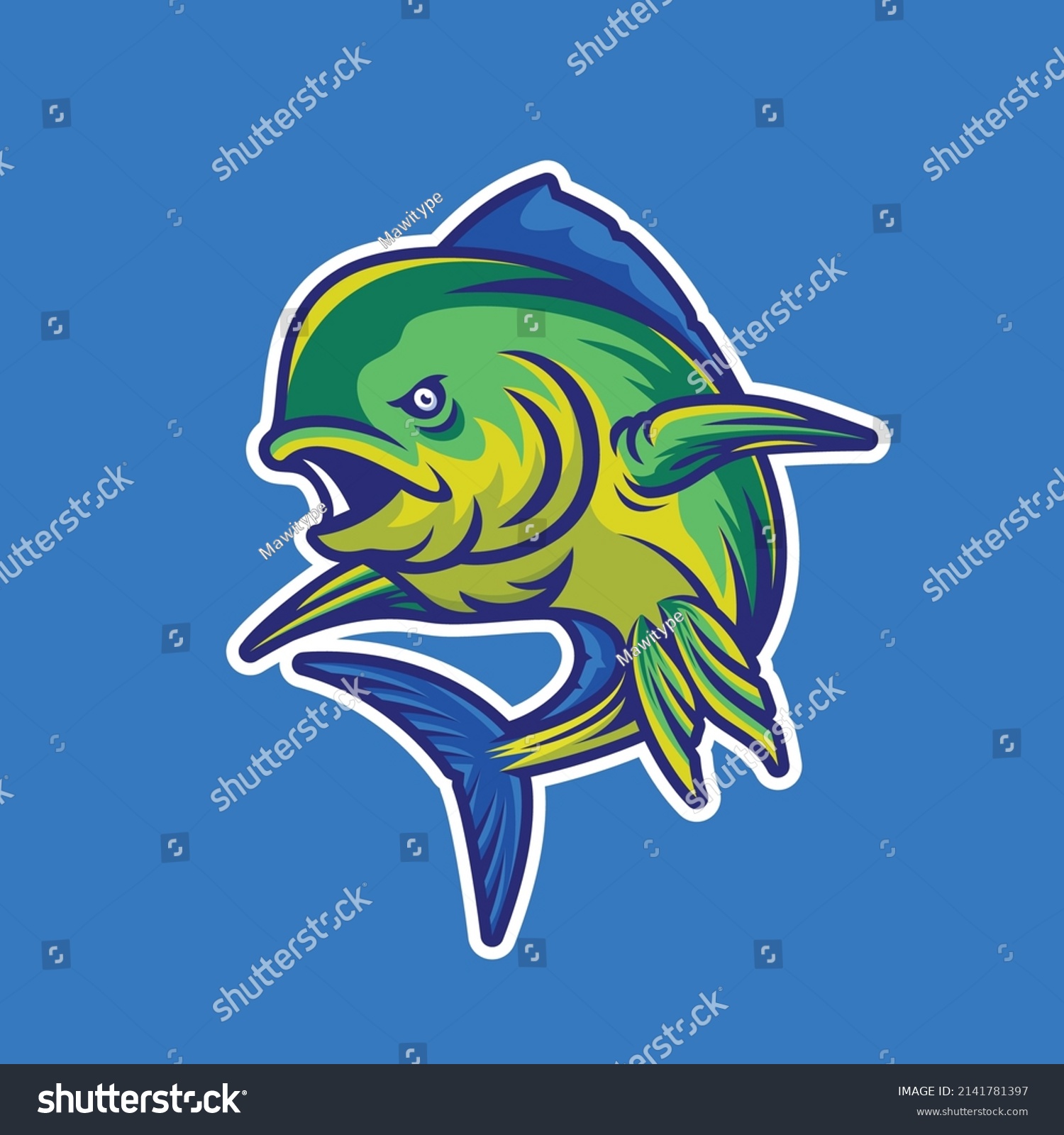 Mahi Mahi Fish Vector Logo Design Stock Vector (Royalty Free ...