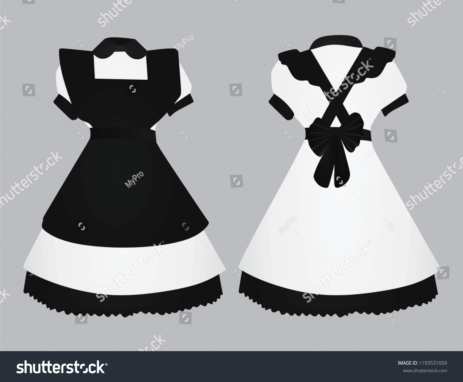 Maid Uniform Vector Illustration Stock Vector (Royalty Free) 1193531059 ...