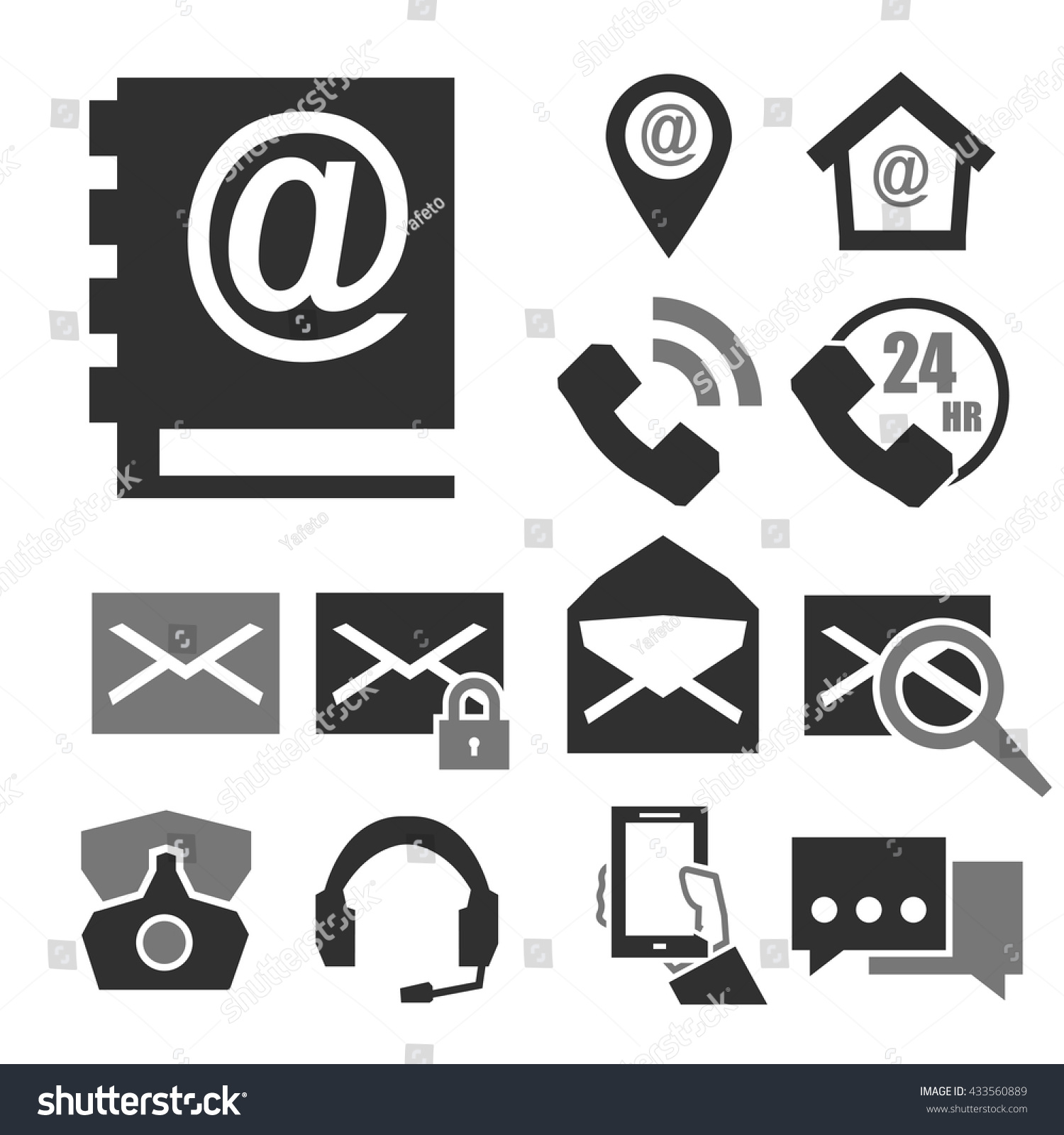 Mail Call Icon Set Stock Vector (Royalty Free) 433560889 | Shutterstock