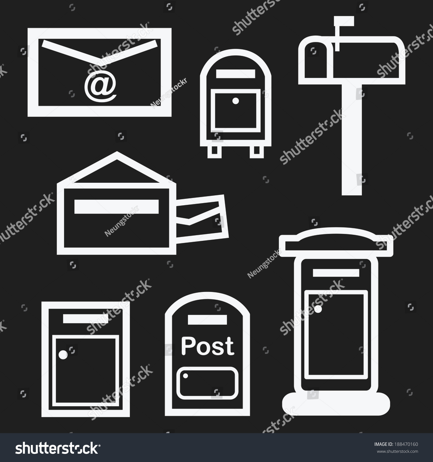 Mail Box Icons Stock Vector (Royalty Free) 188470160