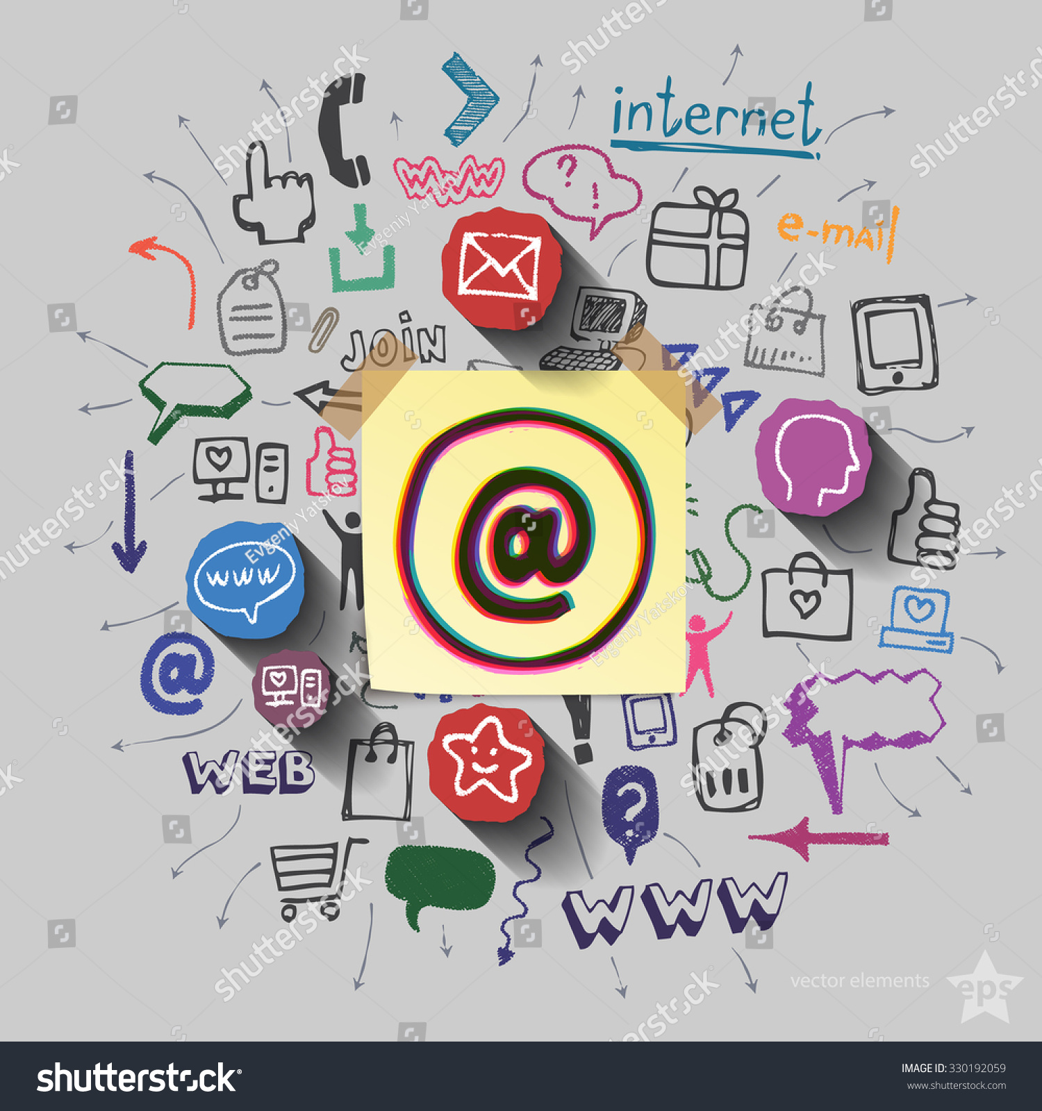Mail Collage Web Icons Background Vector Stock Vector (Royalty Free ...
