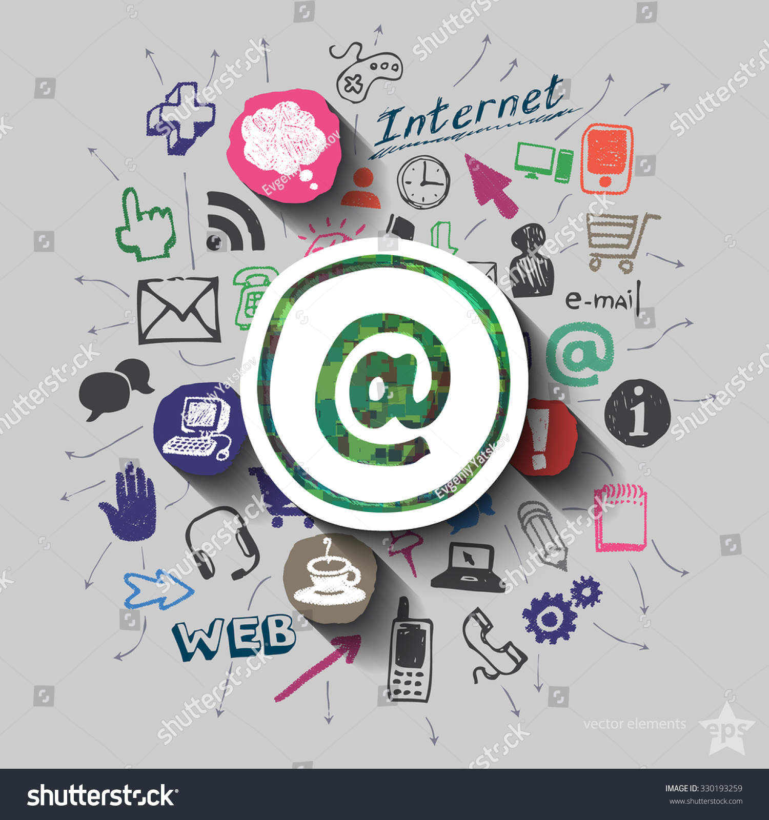 Mail Collage Web Icons Background Vector Stock Vector (Royalty Free ...