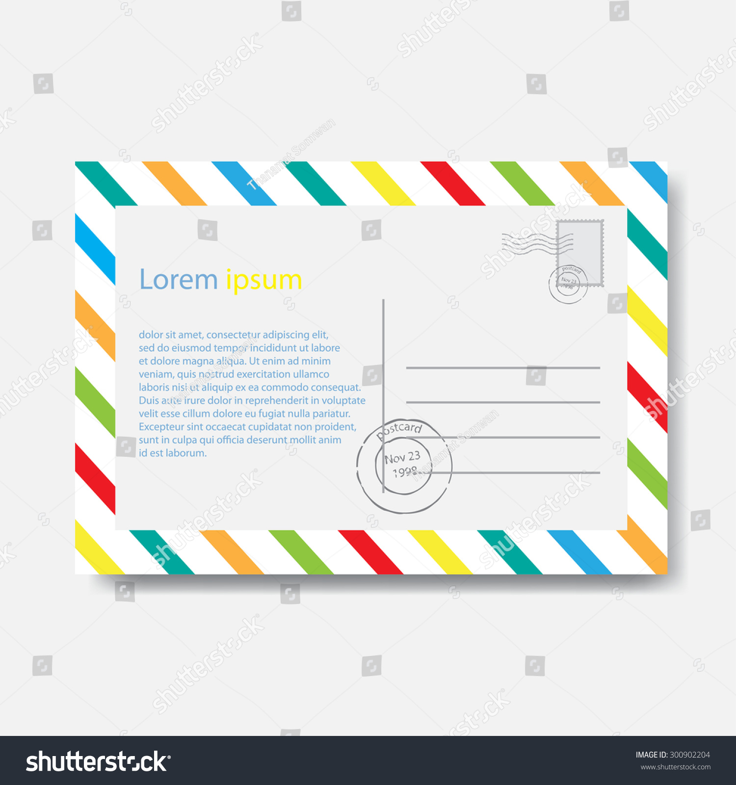 Mail Envelope Stamps Vector Illustration Stock Vector (Royalty Free ...