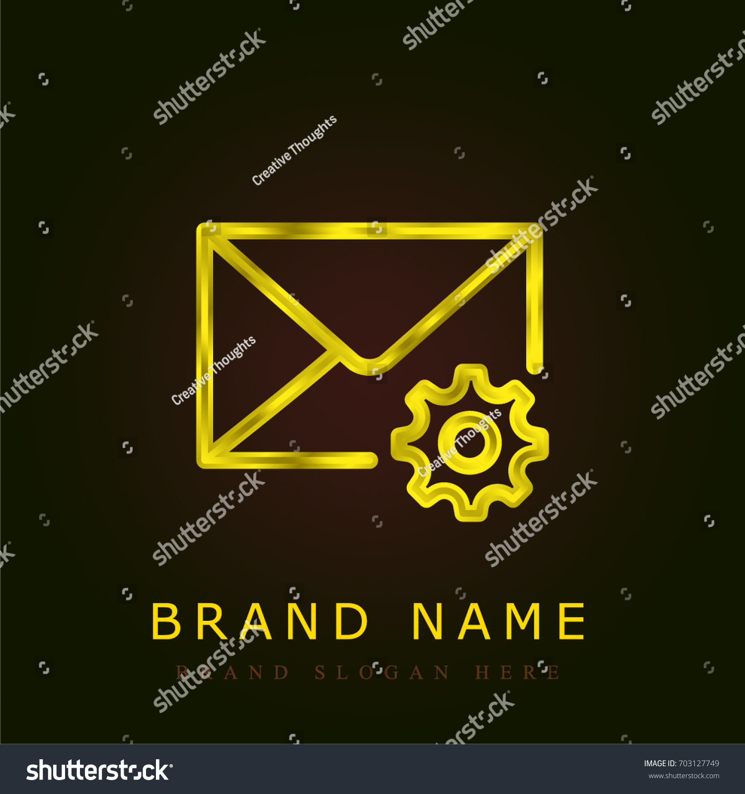 Mail Golden Metallic Logo Stock Vector (Royalty Free) 703127749 ...