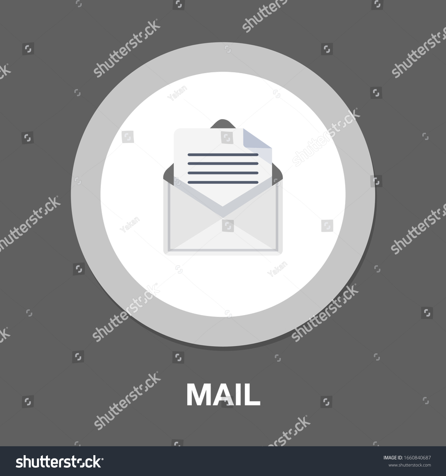 Mail Icon Letter Message Button Mailbox Stock Vector (Royalty Free ...