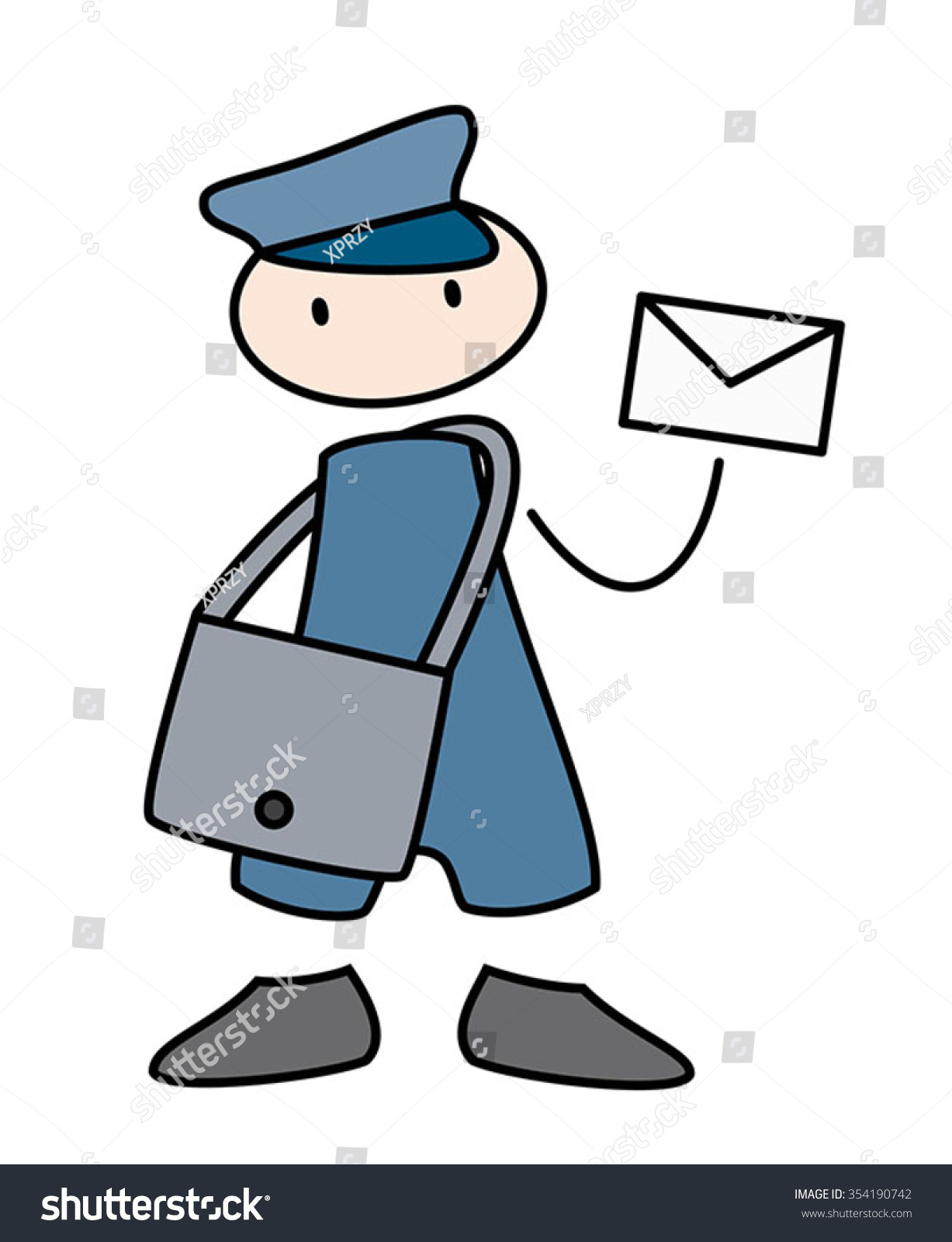 Mail Man Delivering Letter Stock Vector (Royalty Free) 354190742