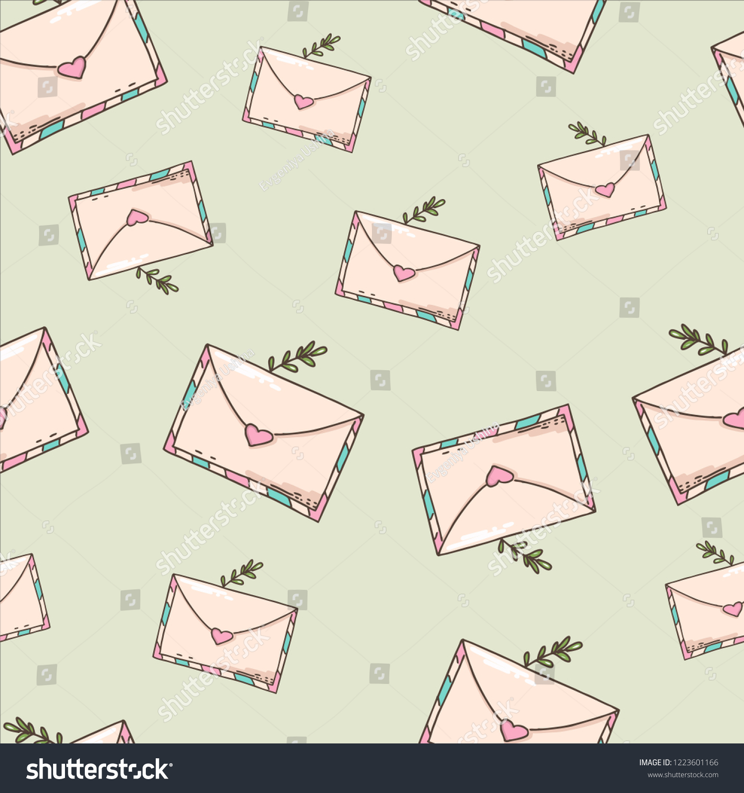 Mail Seamless Pattern Envelope Letter Paper Stock Vector (Royalty Free ...