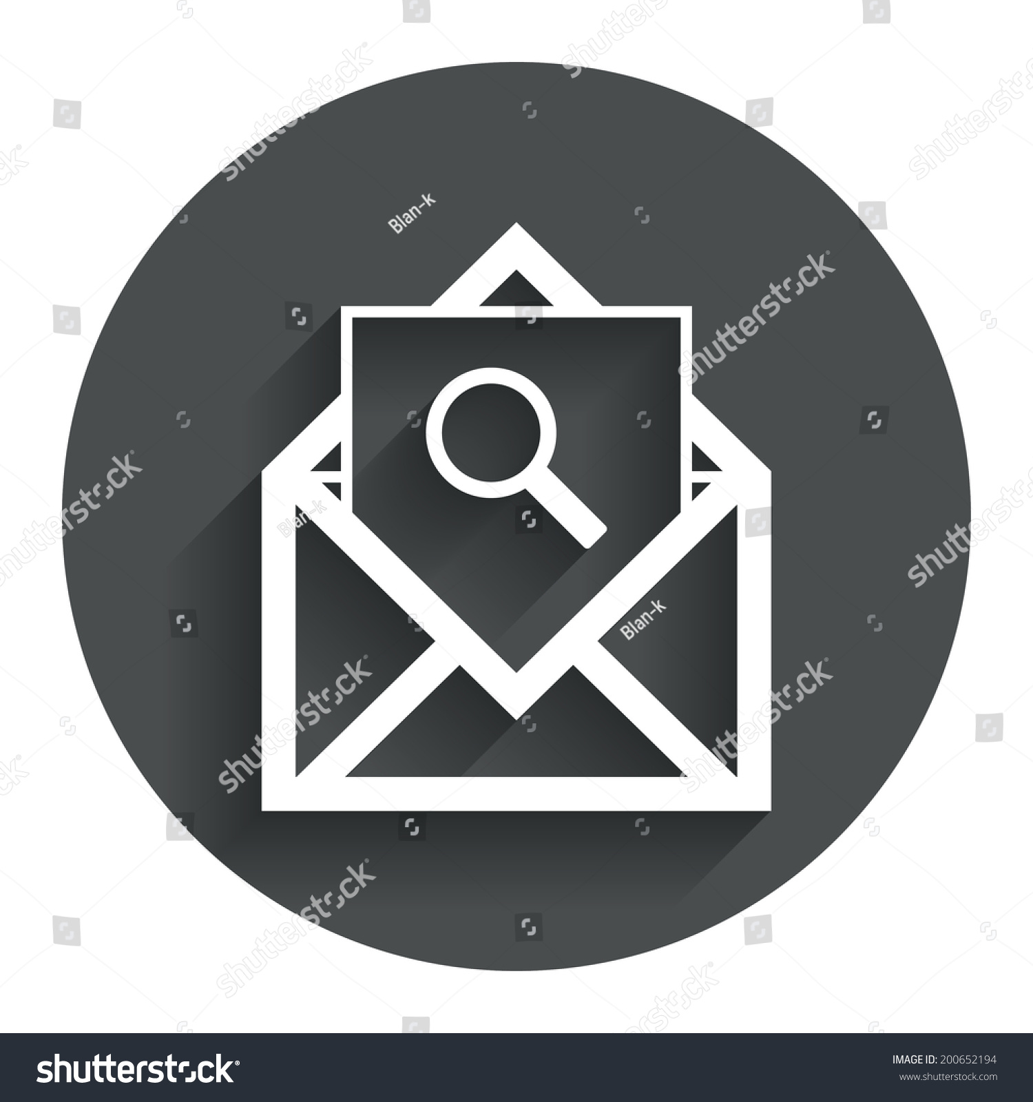 Mail Search Icon Envelope Symbol Message Stock Vector (Royalty Free ...