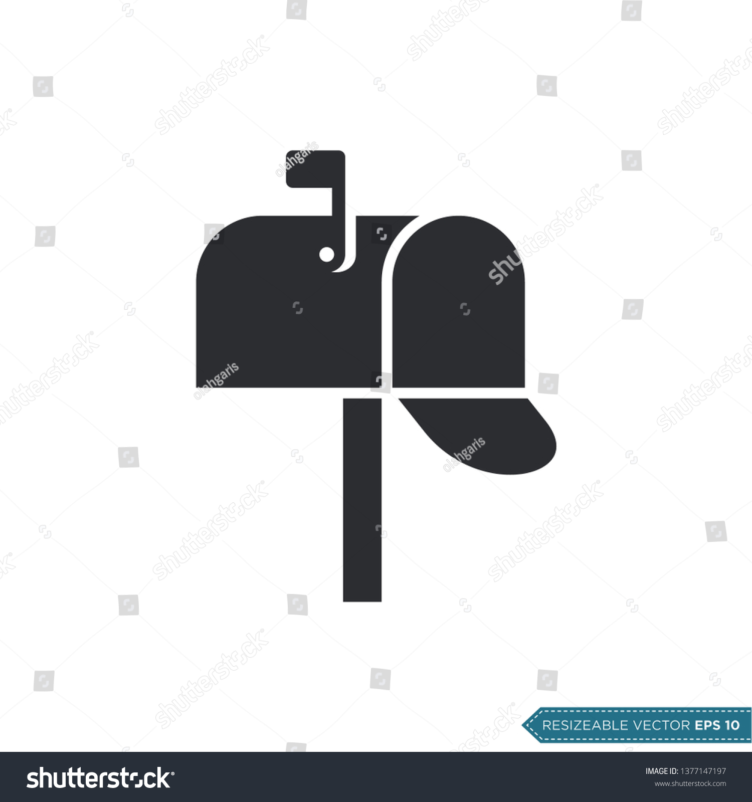 Mailbox Post Box Icon Vector Template Stock Vector (Royalty Free ...