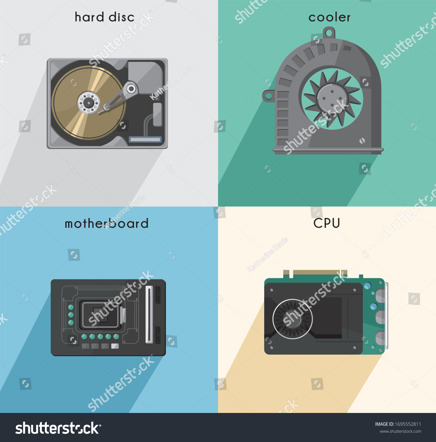 Main Computer Equipment Vector Illustration Cpu Stock Vector (Royalty ...