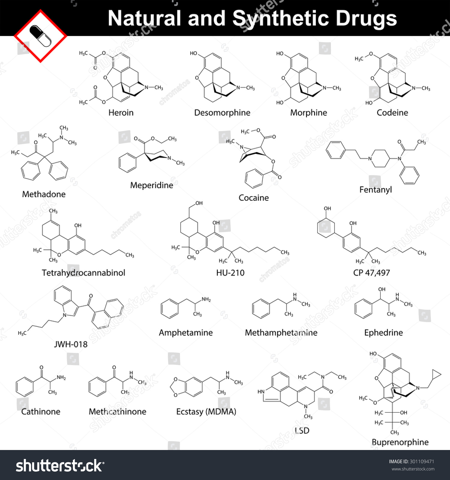 Main Natural Synthetic Drugs Structural Chemical Stock Vector (Royalty ... Main Natural Synthetic Drugs Structural Chemical Stock Vector (Royalty ...