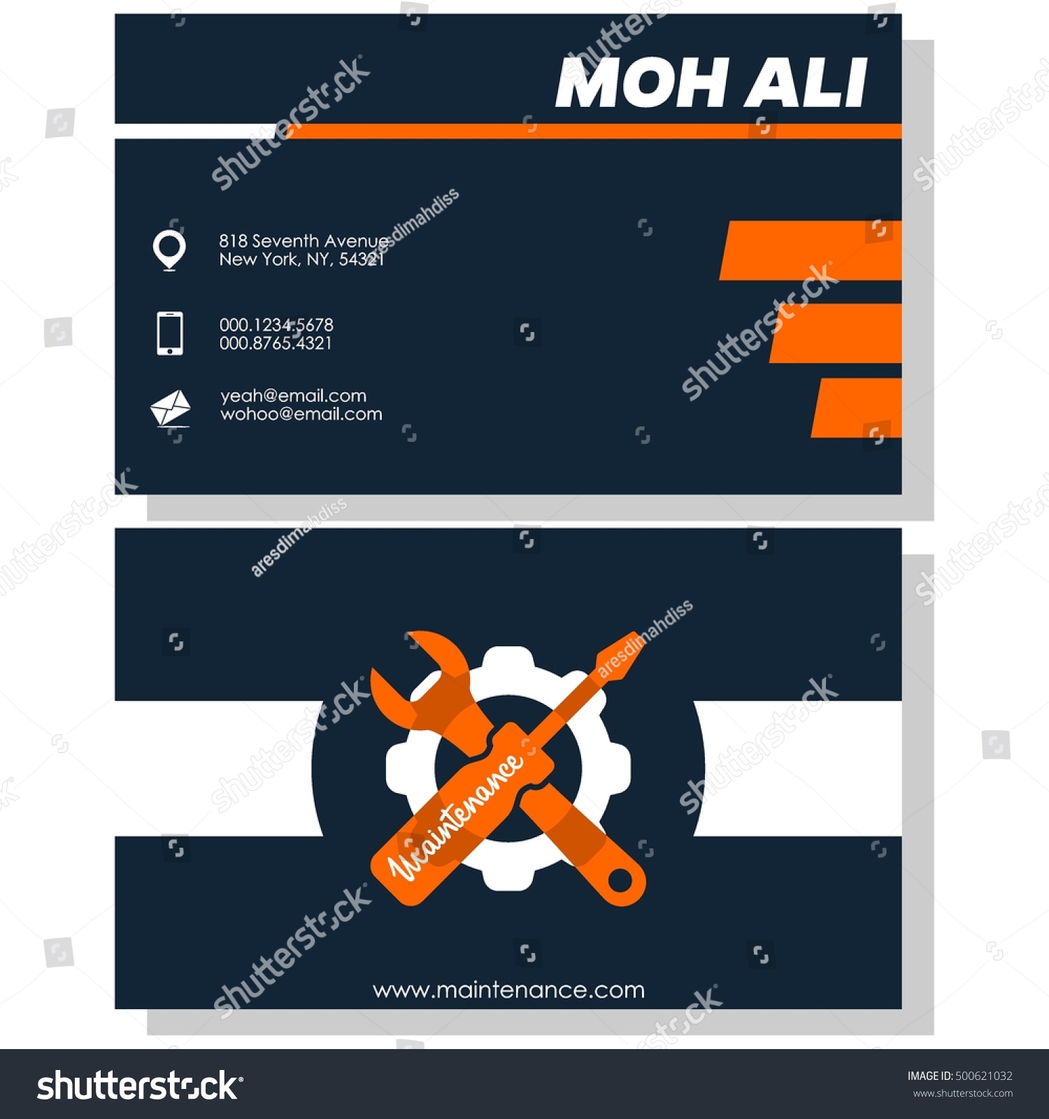 Maintenance Business Card Stock Vector (Royalty Free) 500621032 ...